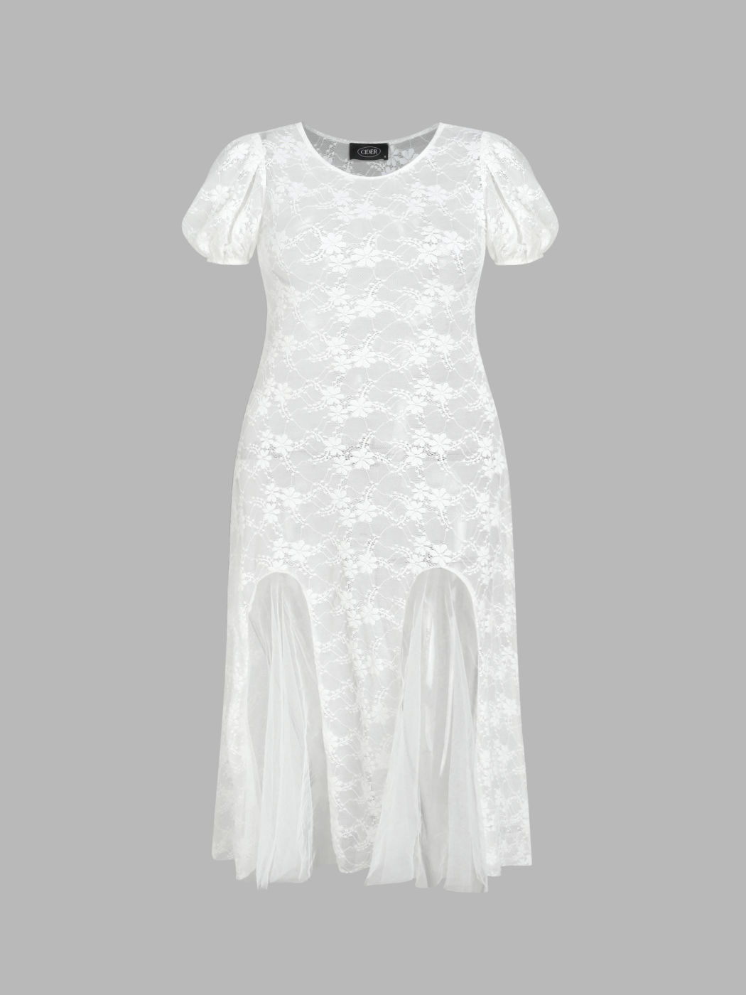 Lace Lace Floral Round Neckline Midi Dress Curve And Plus For Date Vacation