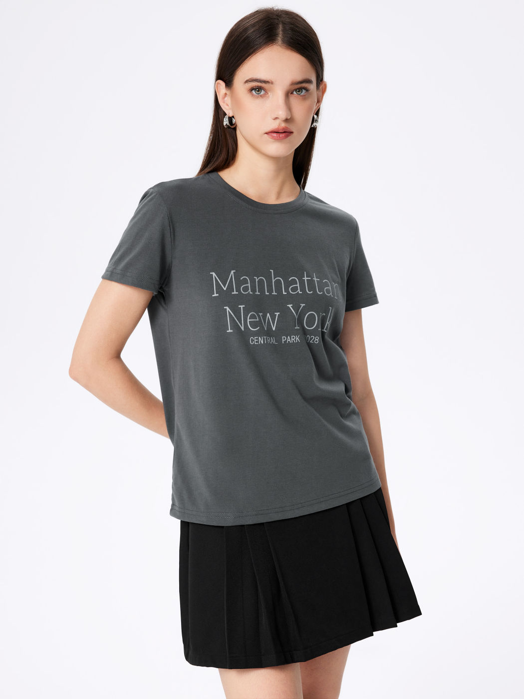 Manhattan New York Oversized Graphic Tee For Daily Casual