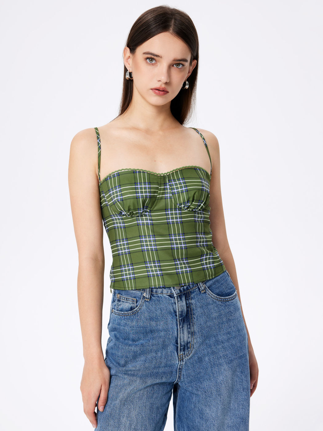 Tartan Cami Crop Top For Daily Casual Picnic