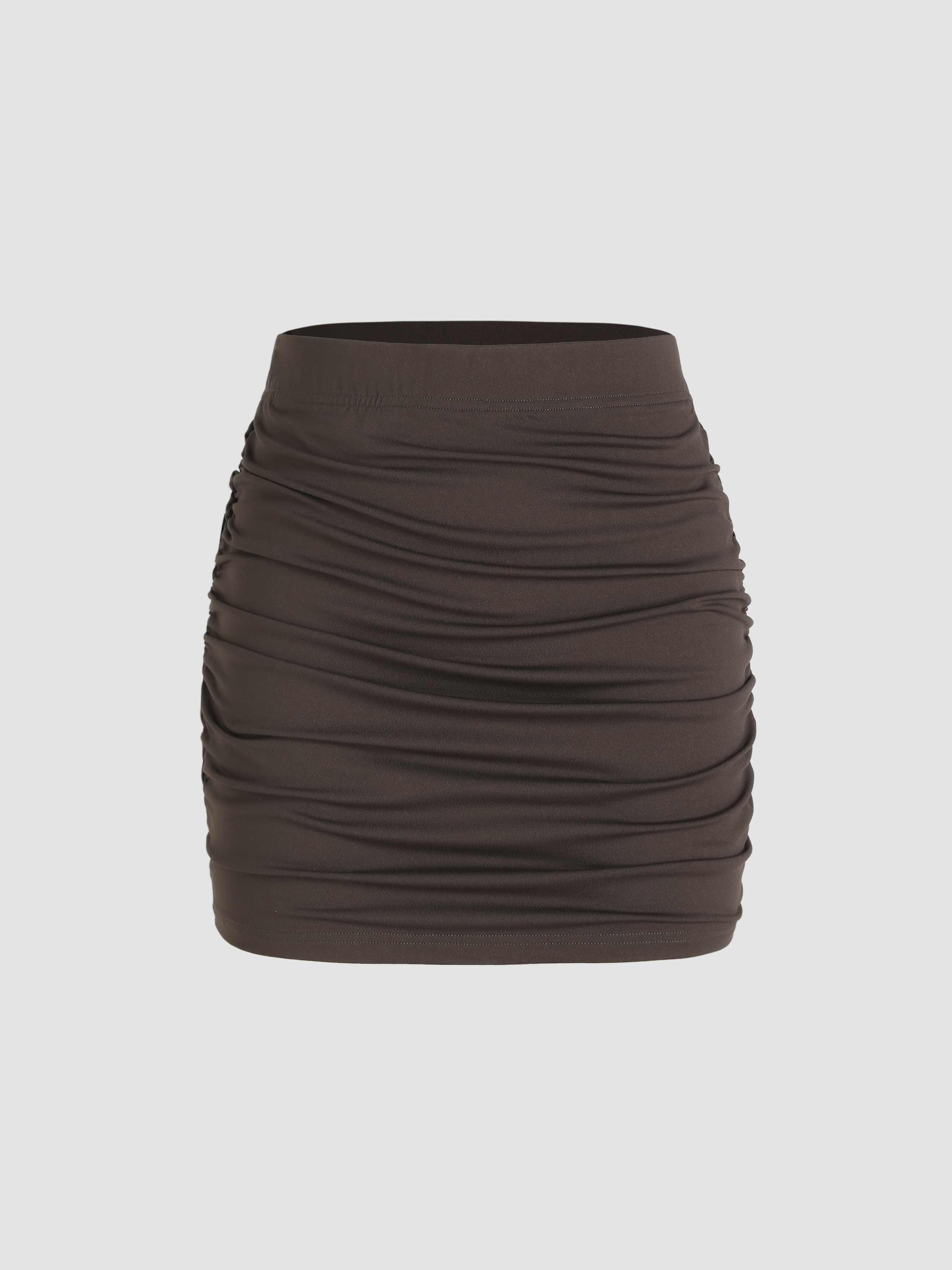 Ruched Middle Waist Mini Skirt For Daily Casual Exhibition