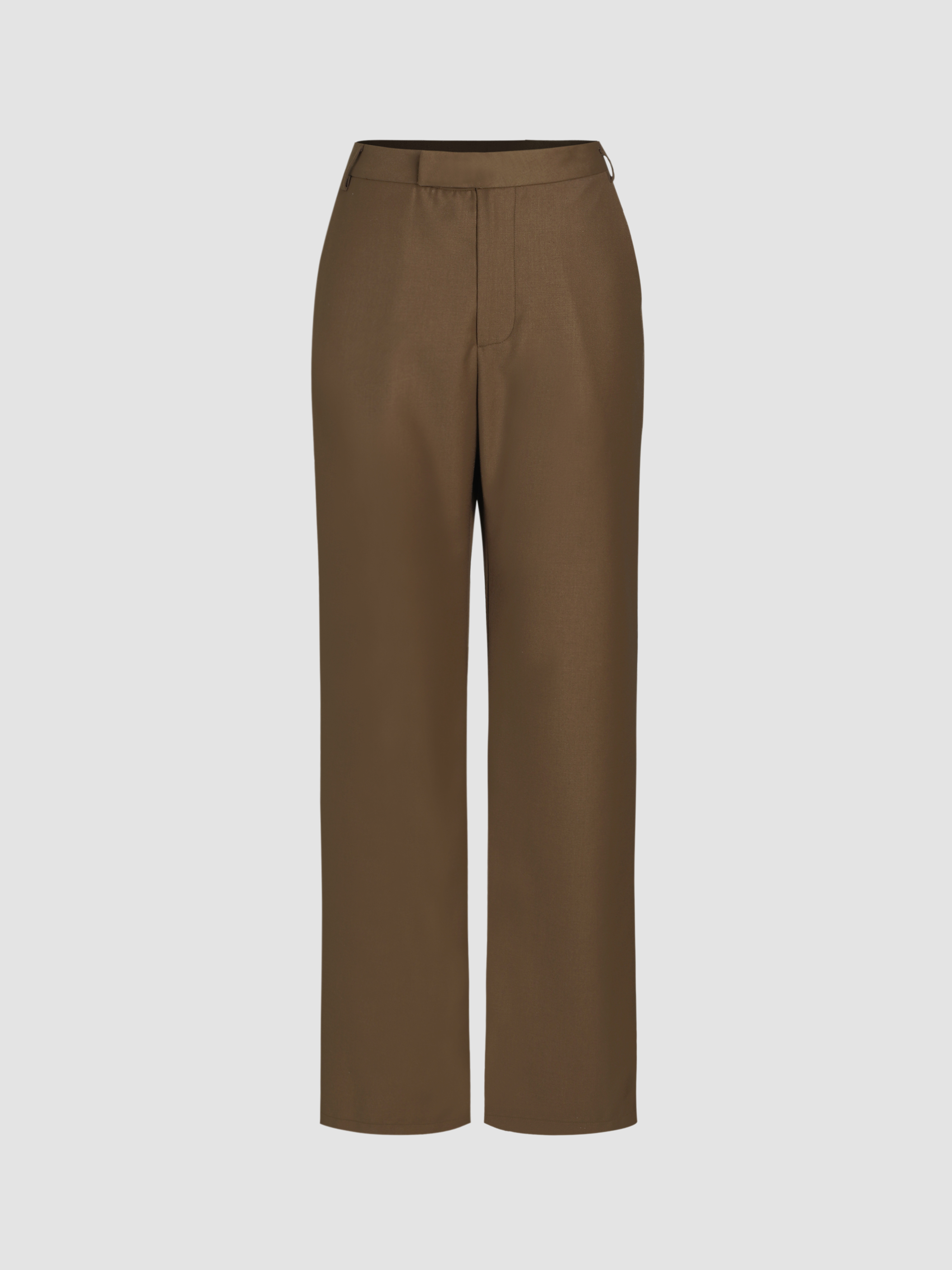 High Waist Straight Leg Pants - Cider