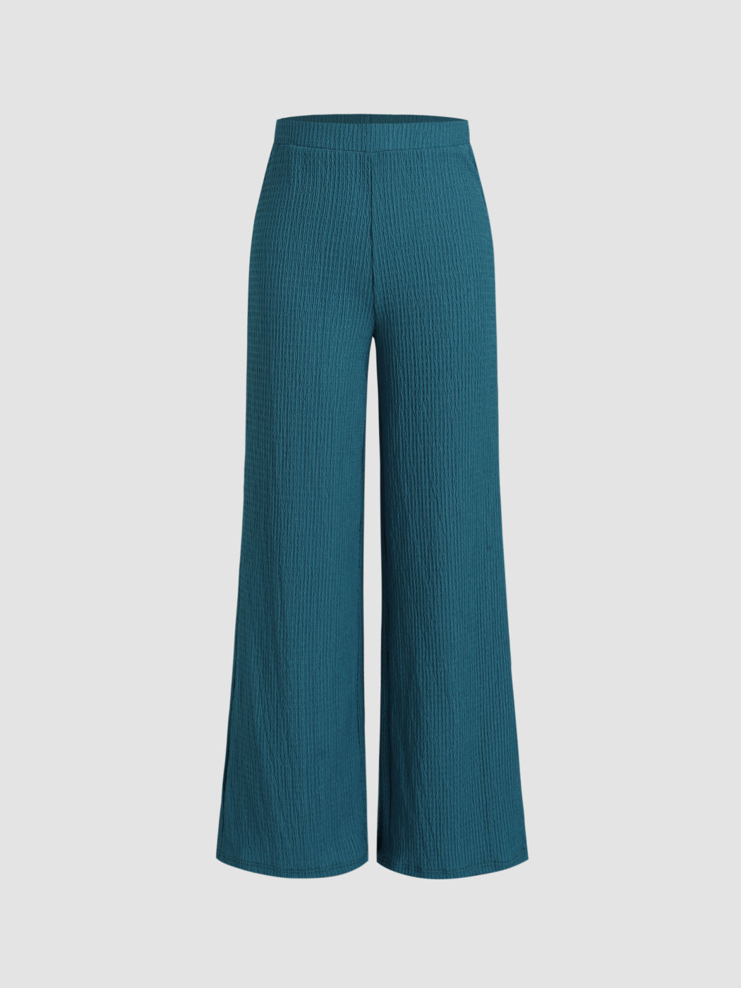 Rib Rib Texture Wide Leg Trousers For Daily Casual Vacation