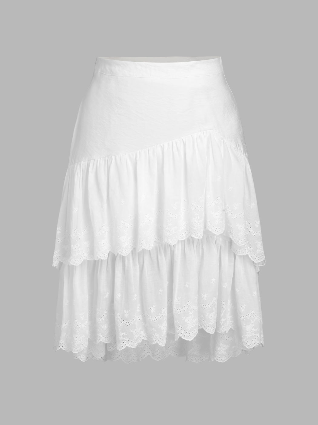 Jacquard Woven Ruffle Tiered Midi Skirt Curve & Plus For Daily Casual ...