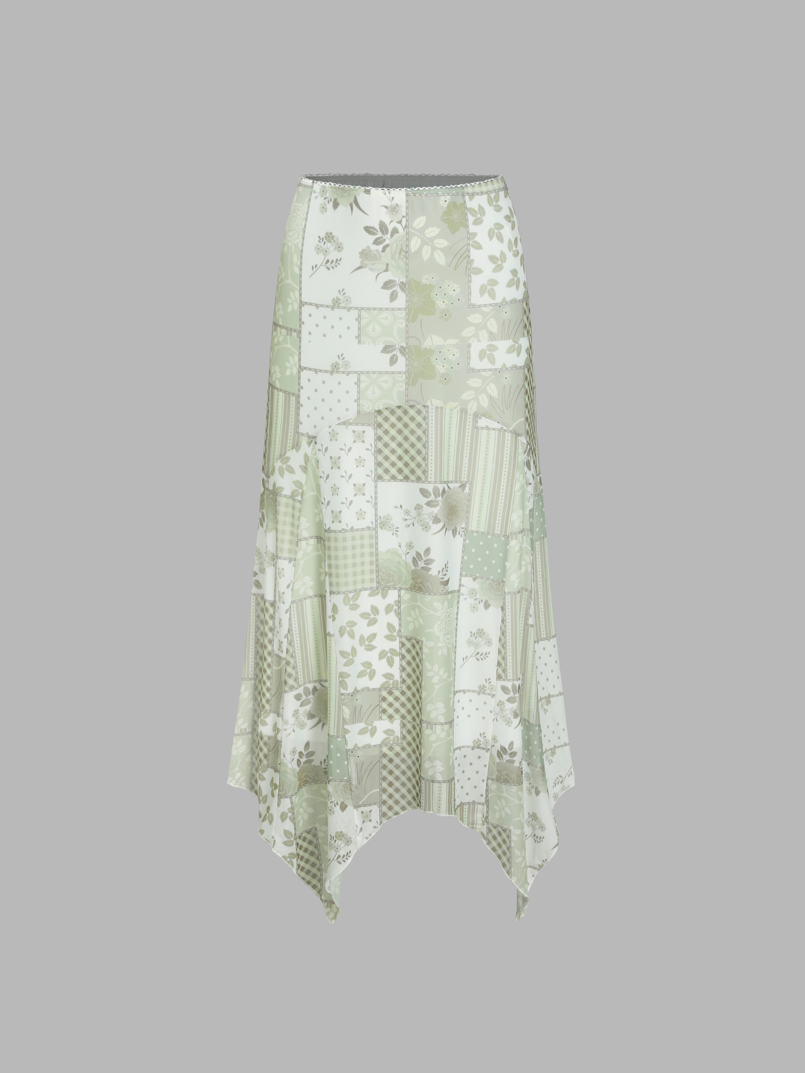 Coquette Mesh Floral Patchy High Waist Maxi Skirt For Daily Casual Vacation