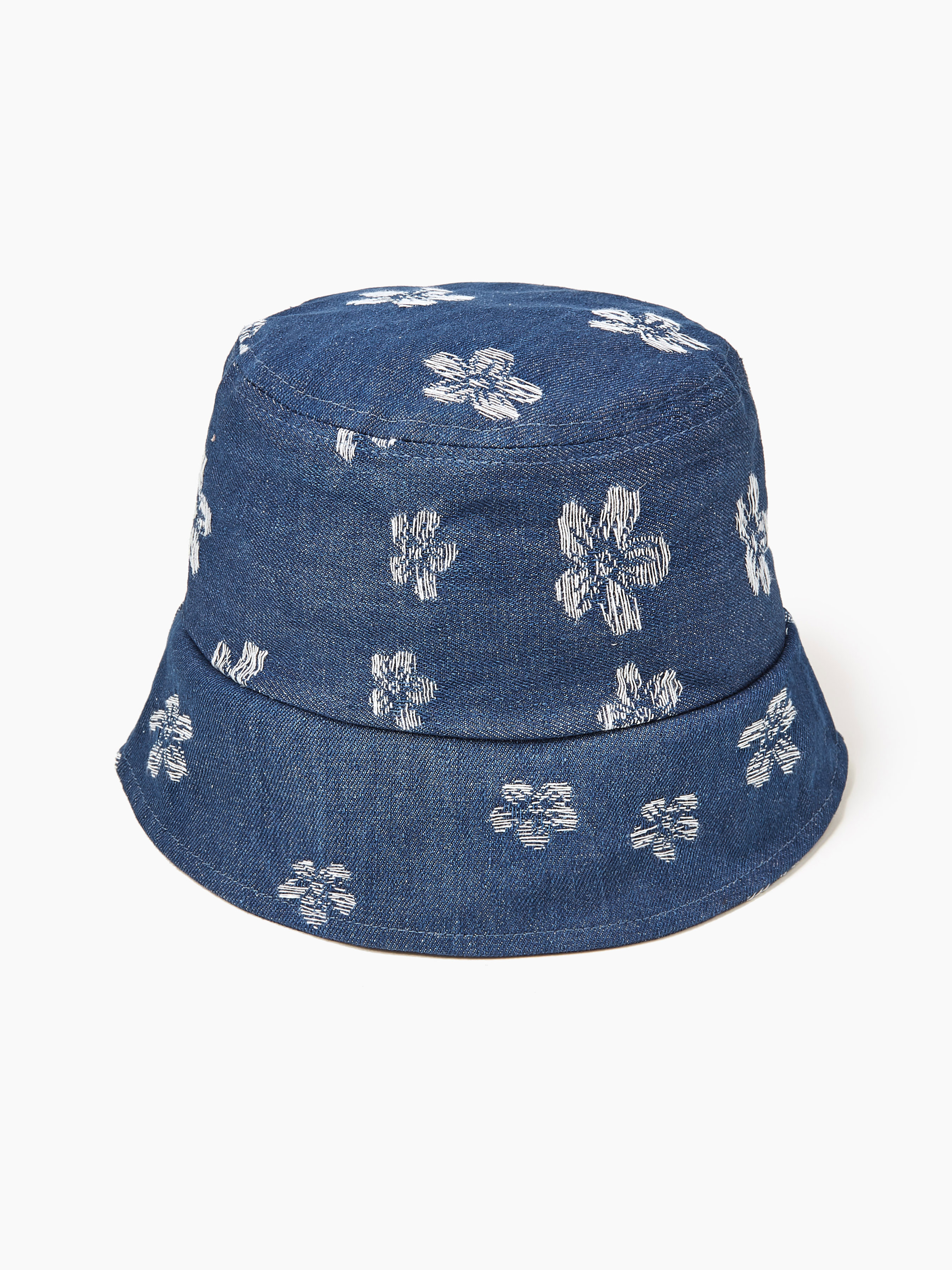 Fischerhut aus Denim mit Blumenmuster - Cider