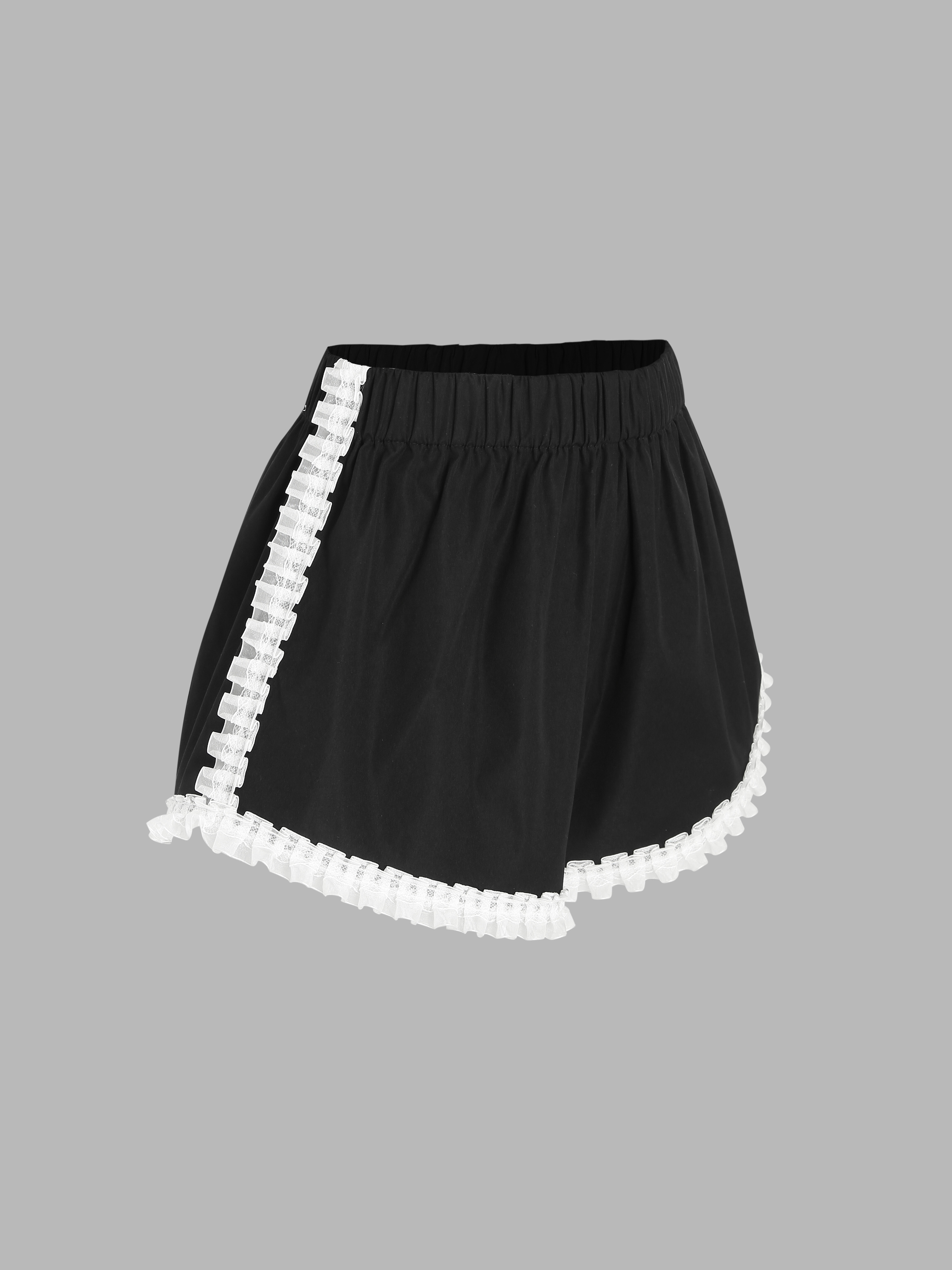 Lace Trim Wide Leg Ultra Shorts - Cider Lace Trim Wide Leg Ultra Shorts - Cider