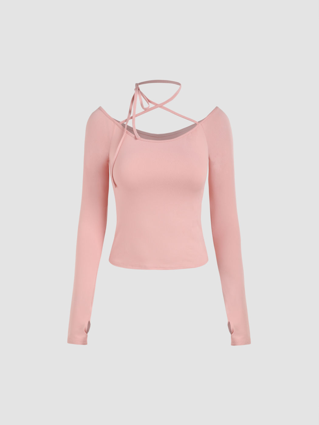 Knit Fabric Criss Cross Halter Off-shoulder Crop Top For Daily Casual Date