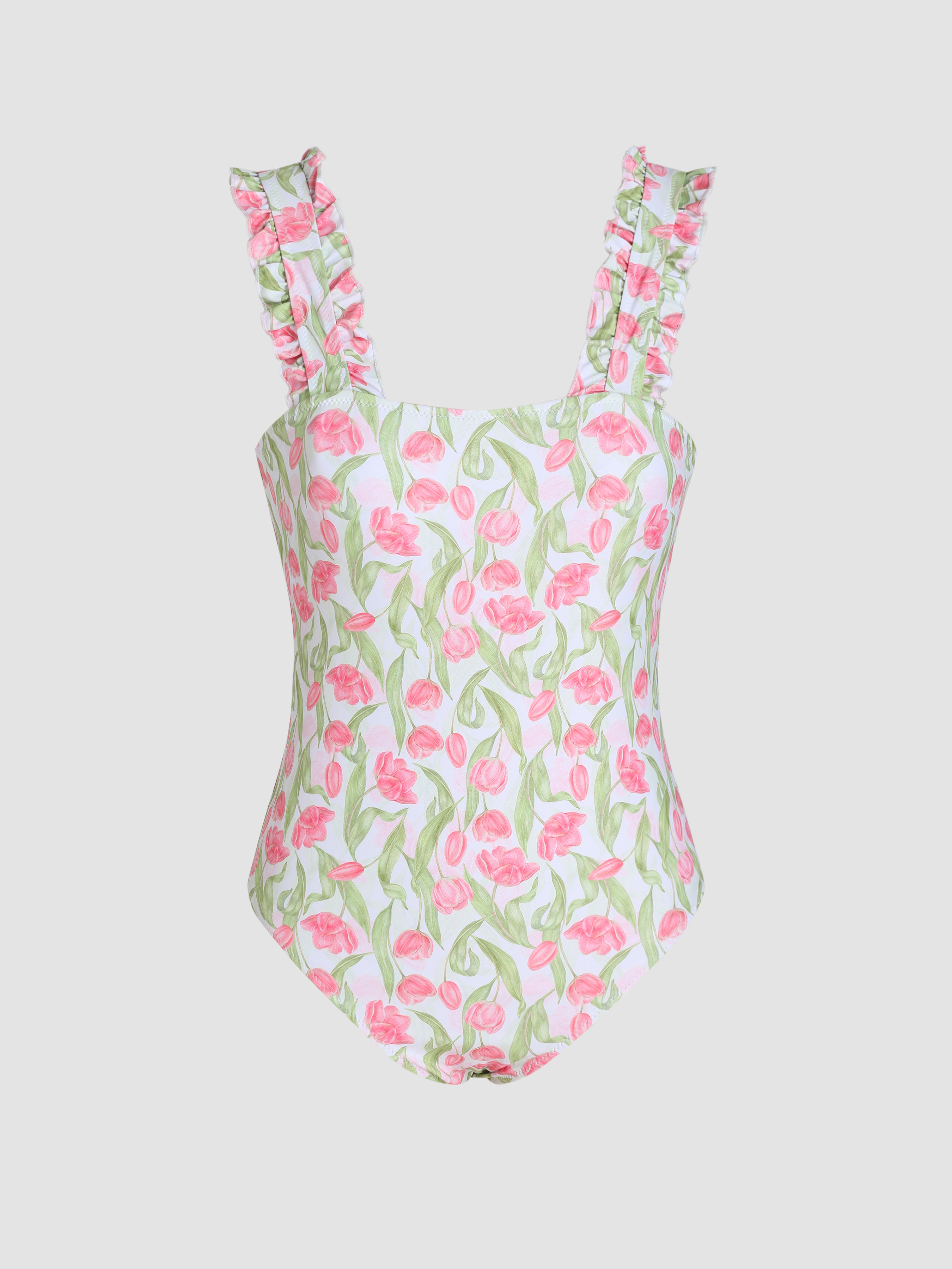 Floral All Over Print One Piece Swimsuit For Vacation Swimming Pool Beach