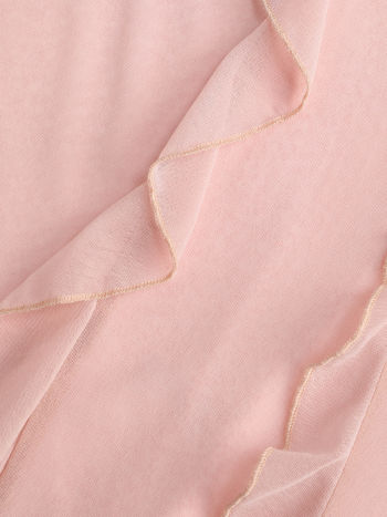 Ruffle Dress Knit Fabric Mesh Ruffle Hem Ruched Midi Dress For Date