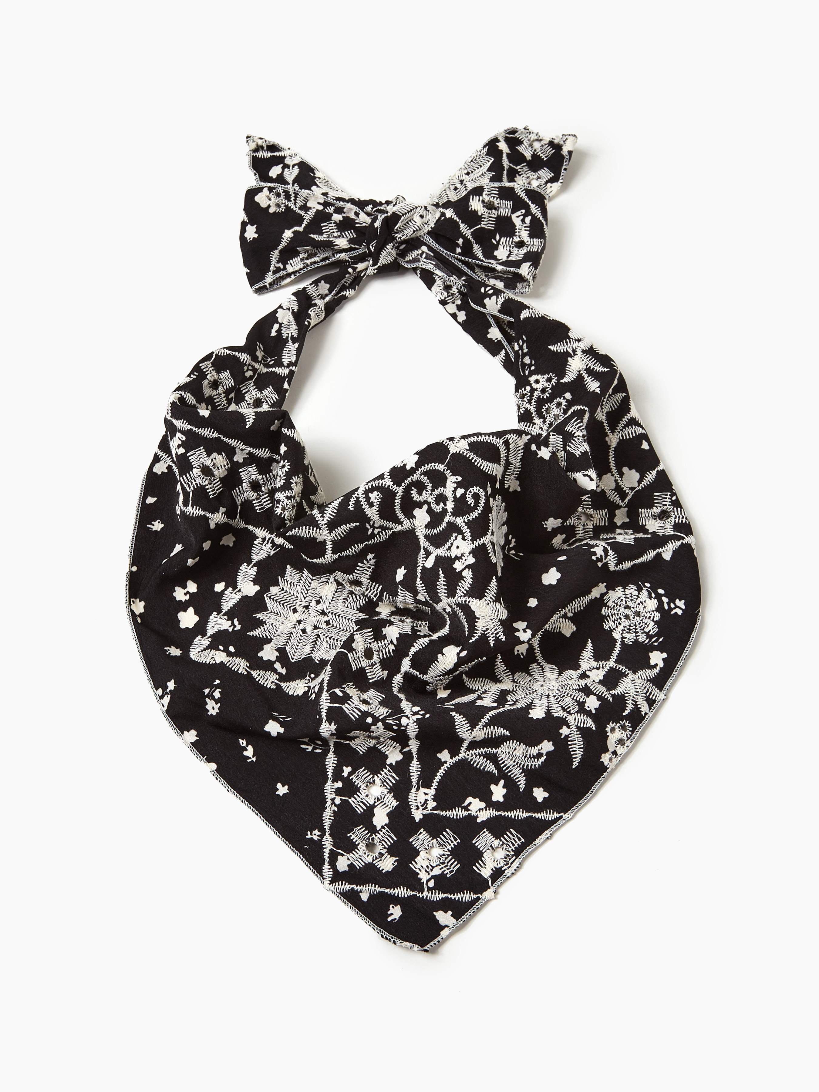 Floral Embroidered Bandana - Cider