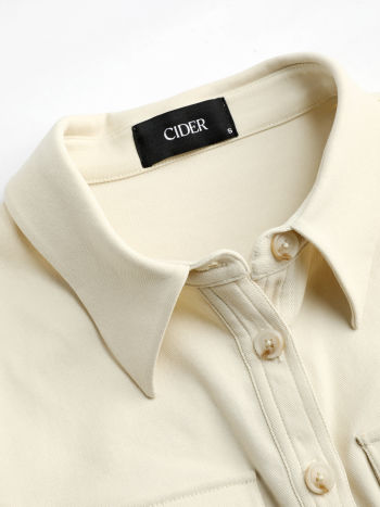 Woven Collar Button Up Corset Blouse For Work Daily Casual