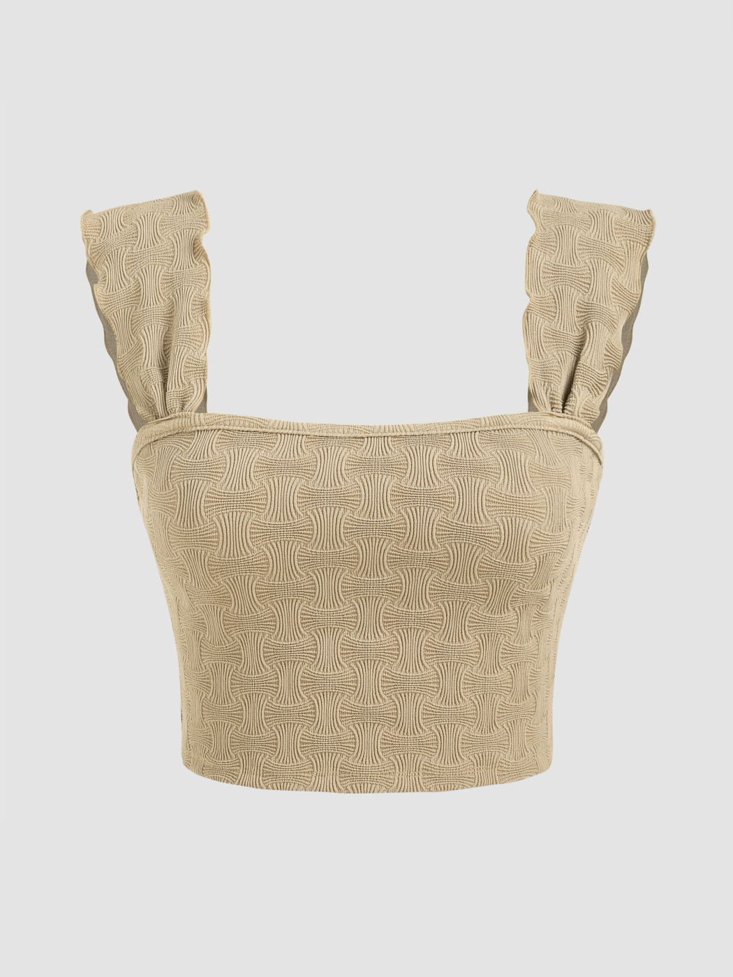 Lettuce Trim Knit Crop Cami Top For Daily Casual