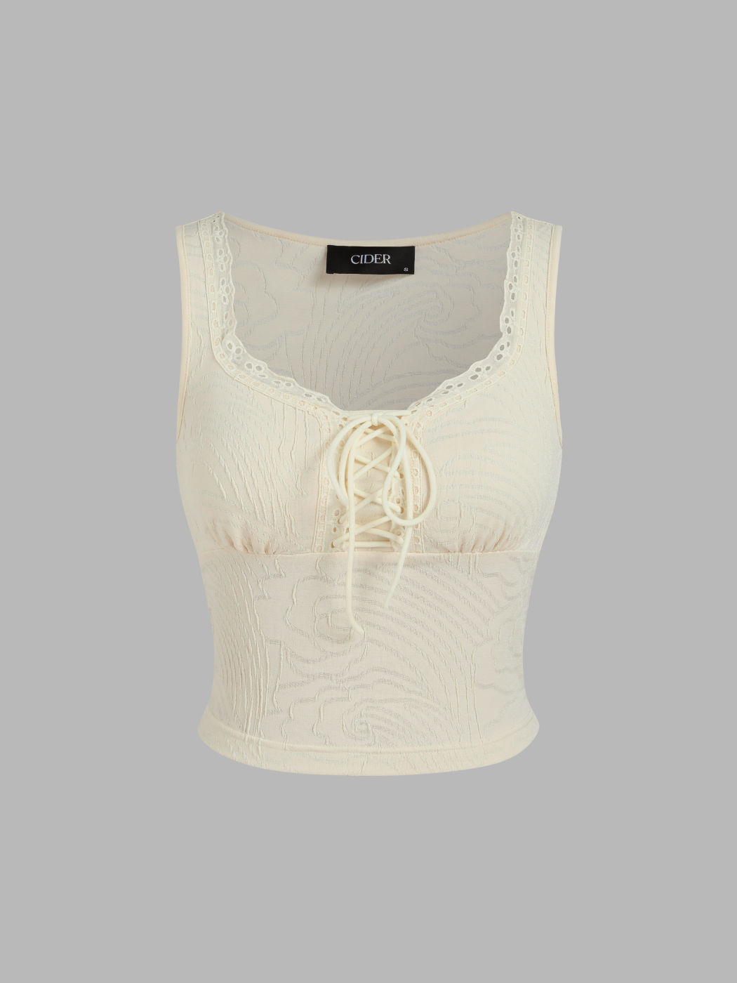 Texture Knotted Scoop Neckline Tank Top For Daily Casual Date