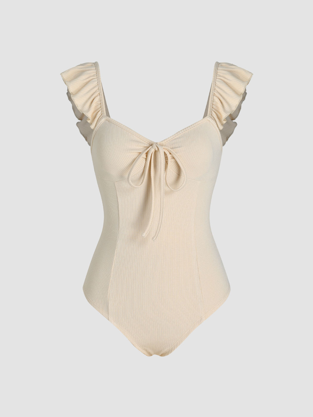 Ruffle Hem Knotted Bodysuit Cider