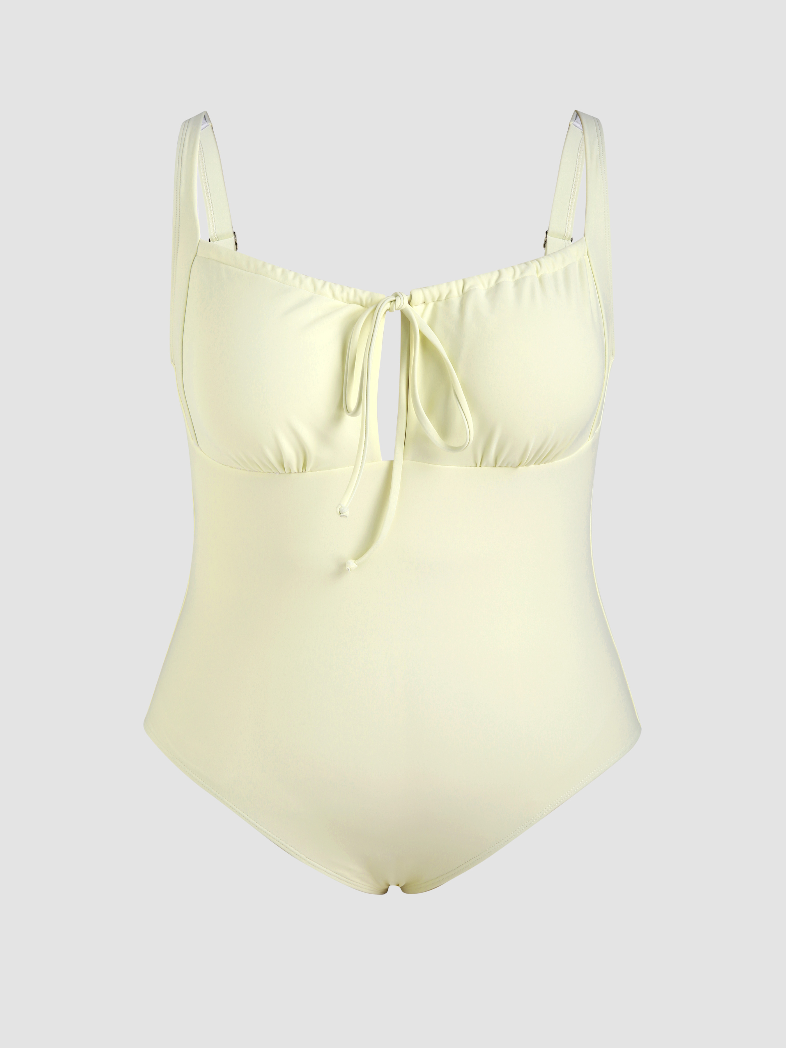 Cut Out Knotted One Piece Swimsuit Curve & Plus For Vacation Swimming ...