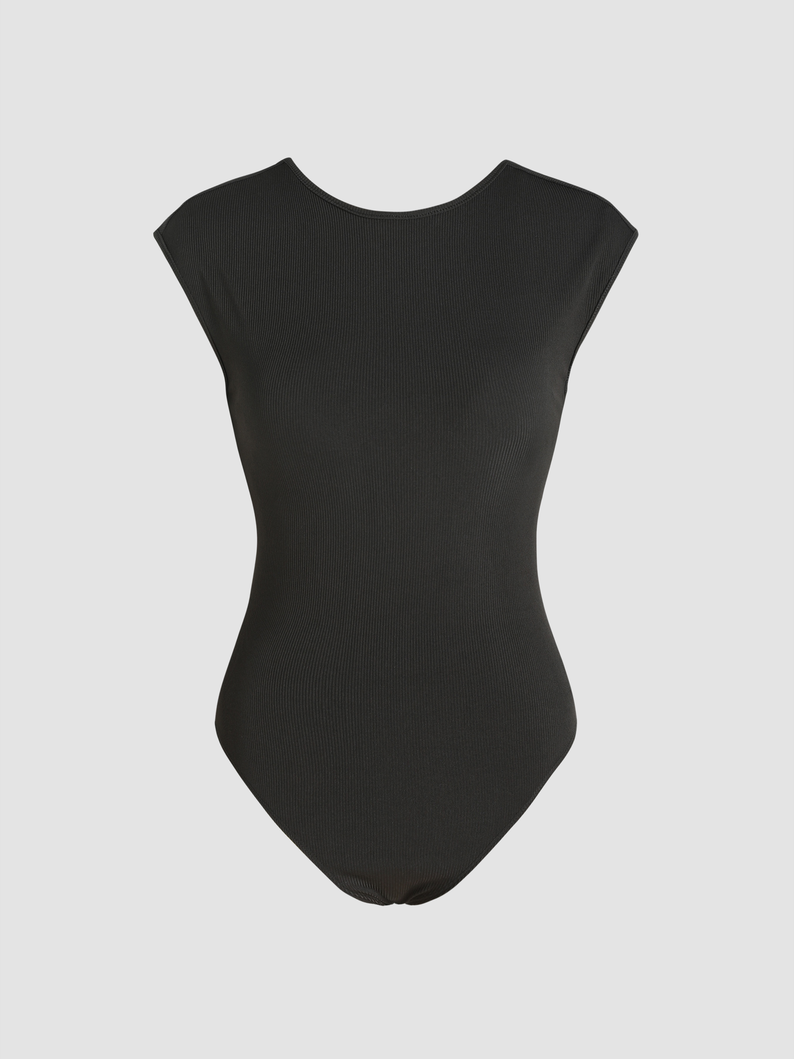 Round Neckline Sleeveless Bodysuit - Cider