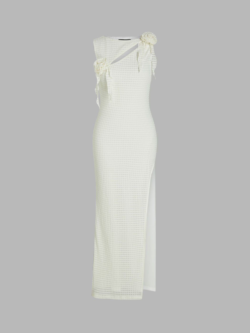 Rosette Split Cut Out Midi Dress For Date