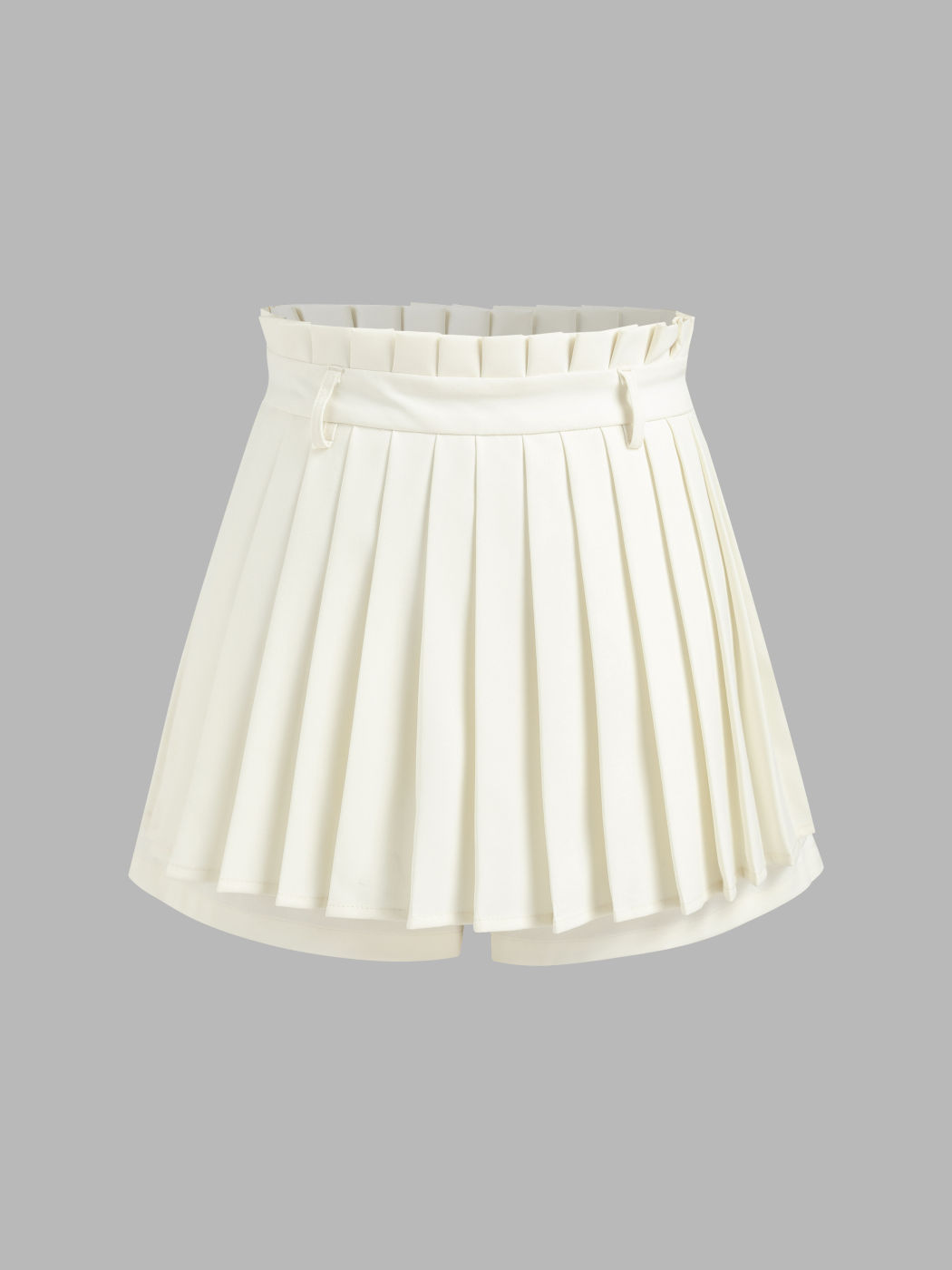 Mid Waist Pleated Mini Skort - Cider