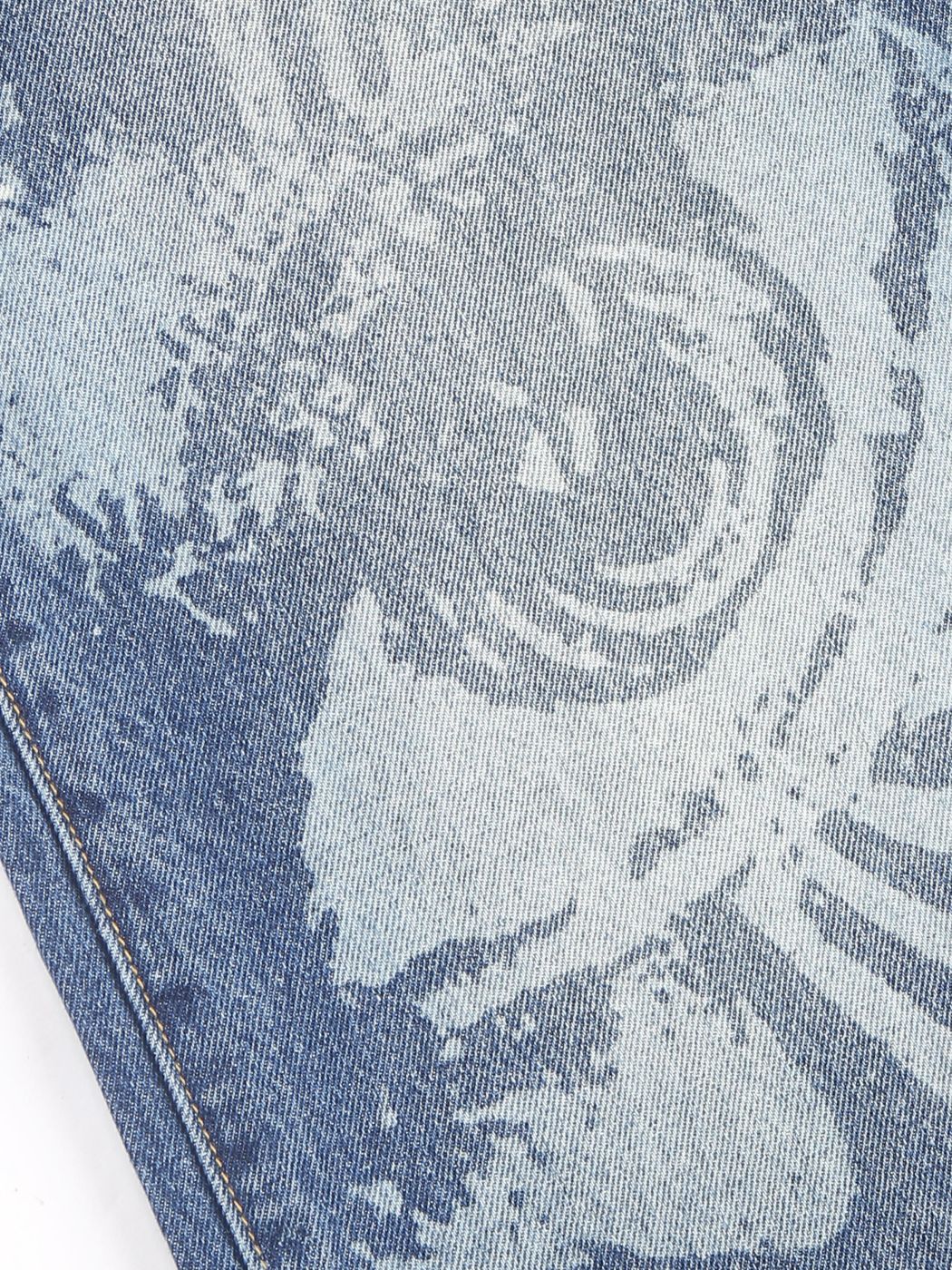 Denim Denim Eye Pattern Washed Wide Leg Jeans For School Daily Casual