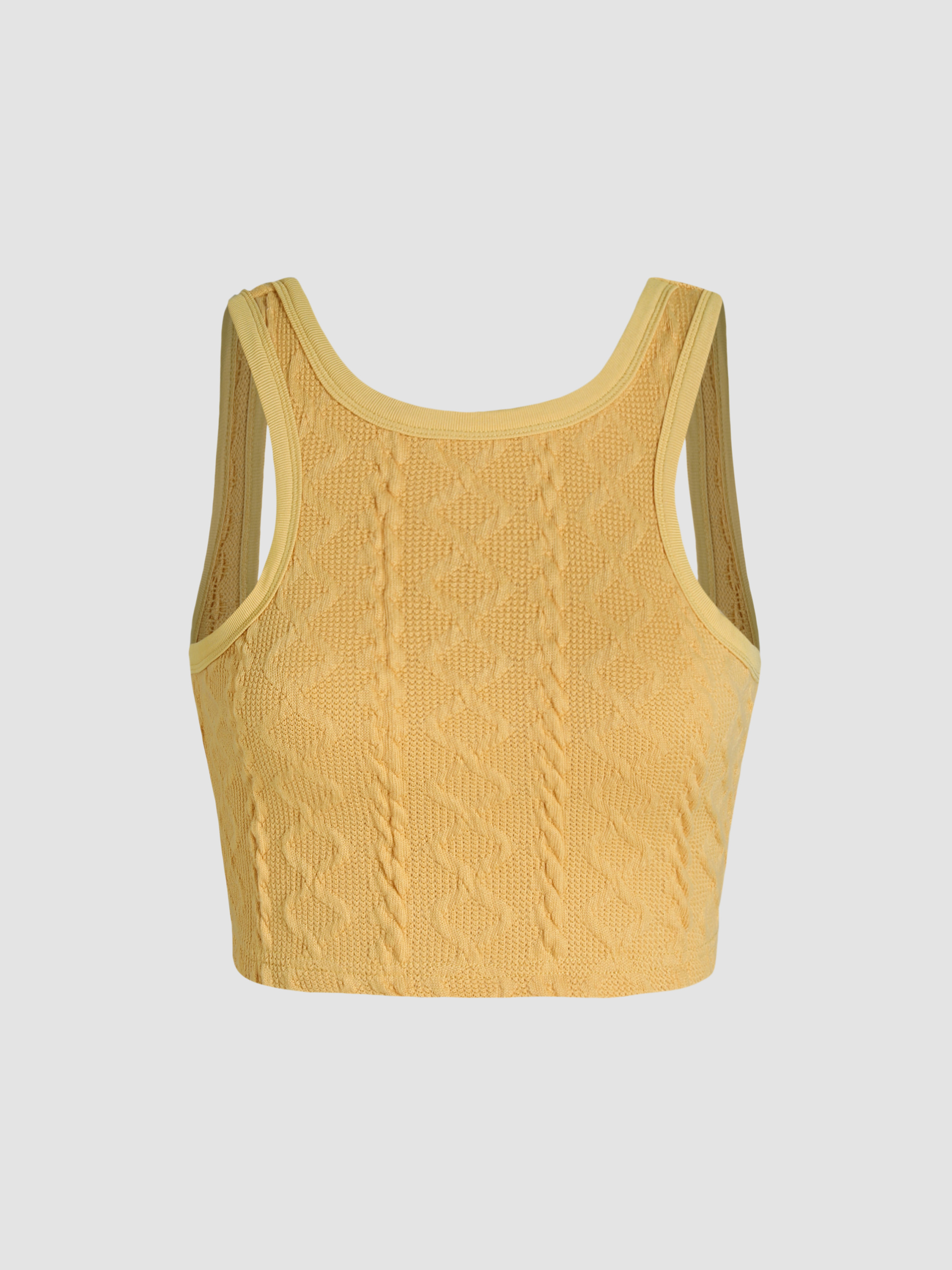 Material Knit Argyle Texture Tank Top For Occasion