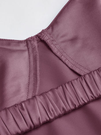 Split Backless Ruffle Hem Midi Dress - Cider