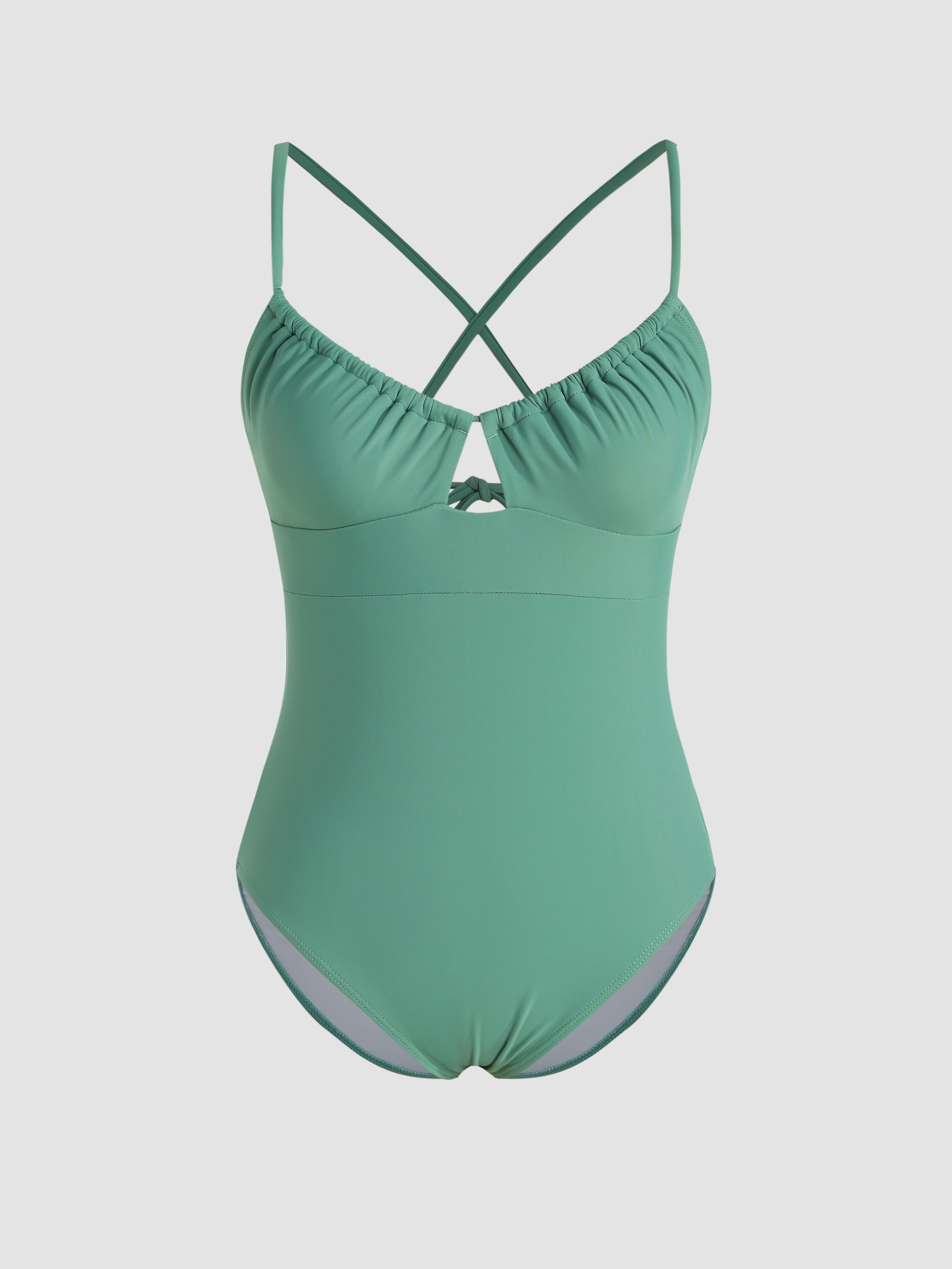 Lace Up Cut Out One Piece Swimsuit Cider