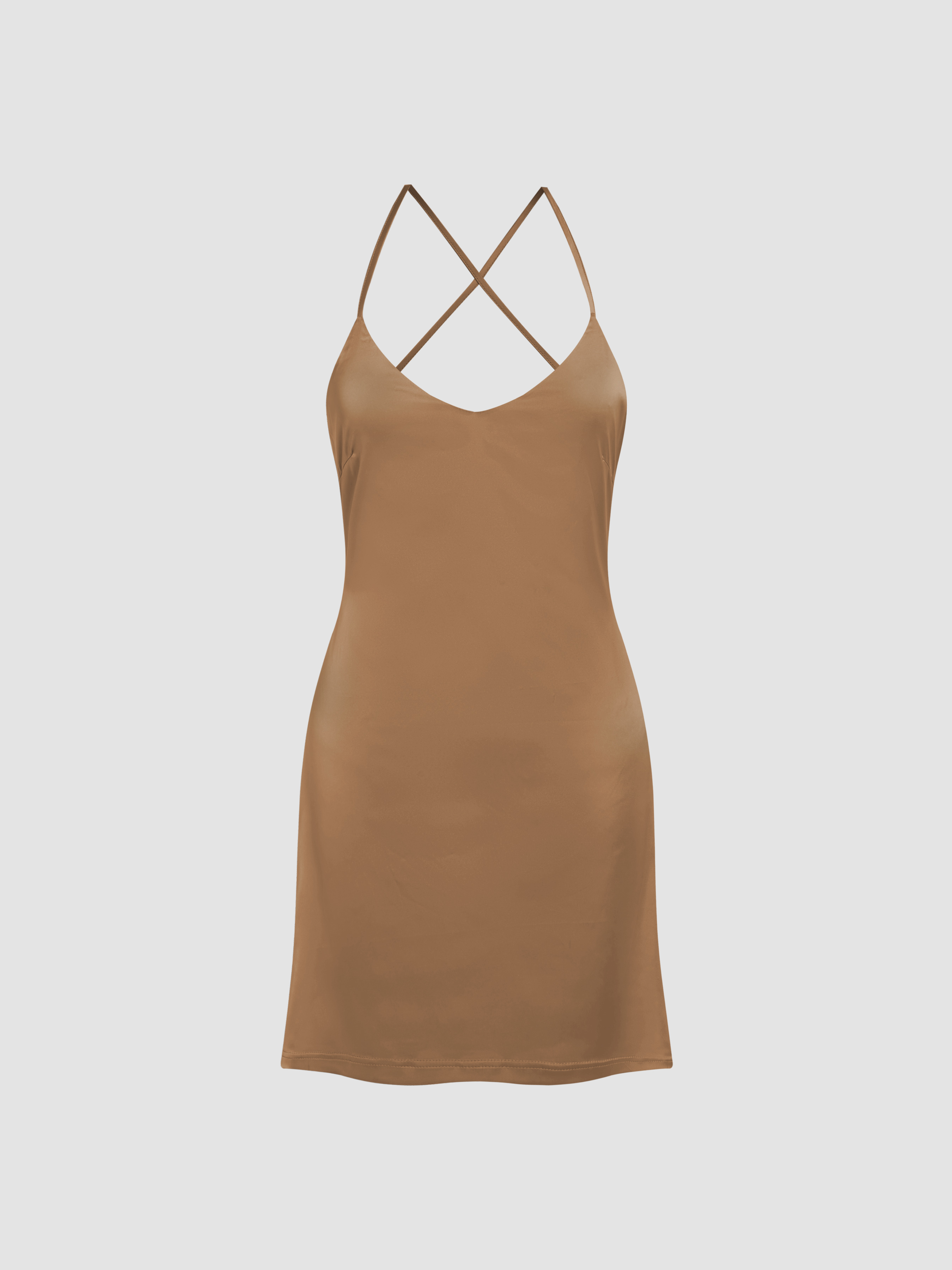 Criss Cross Tie Back Mini Dress For Date Vacation