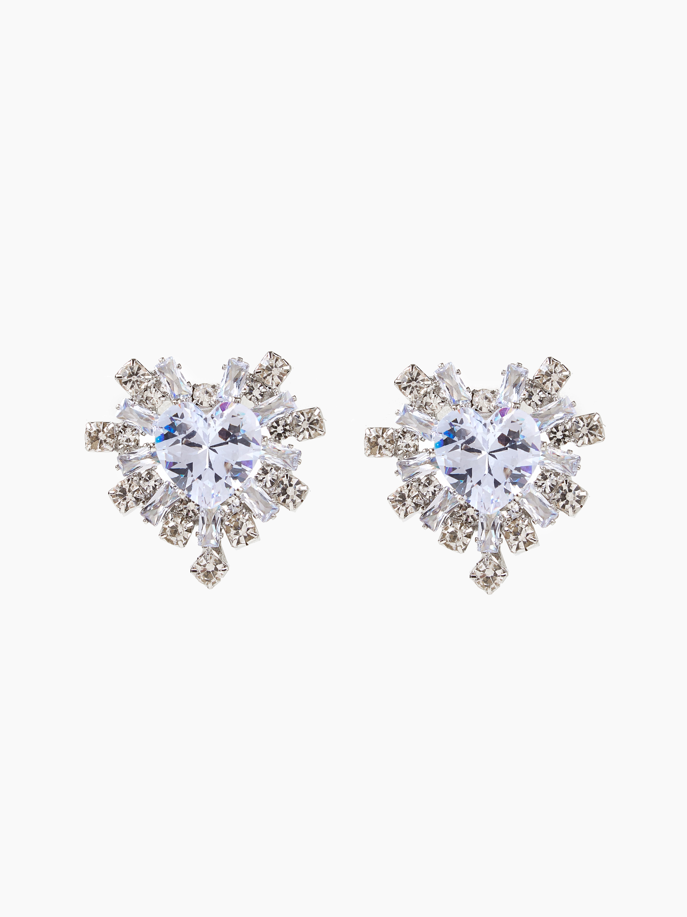 Heart Rhinestone Earrings - Cider