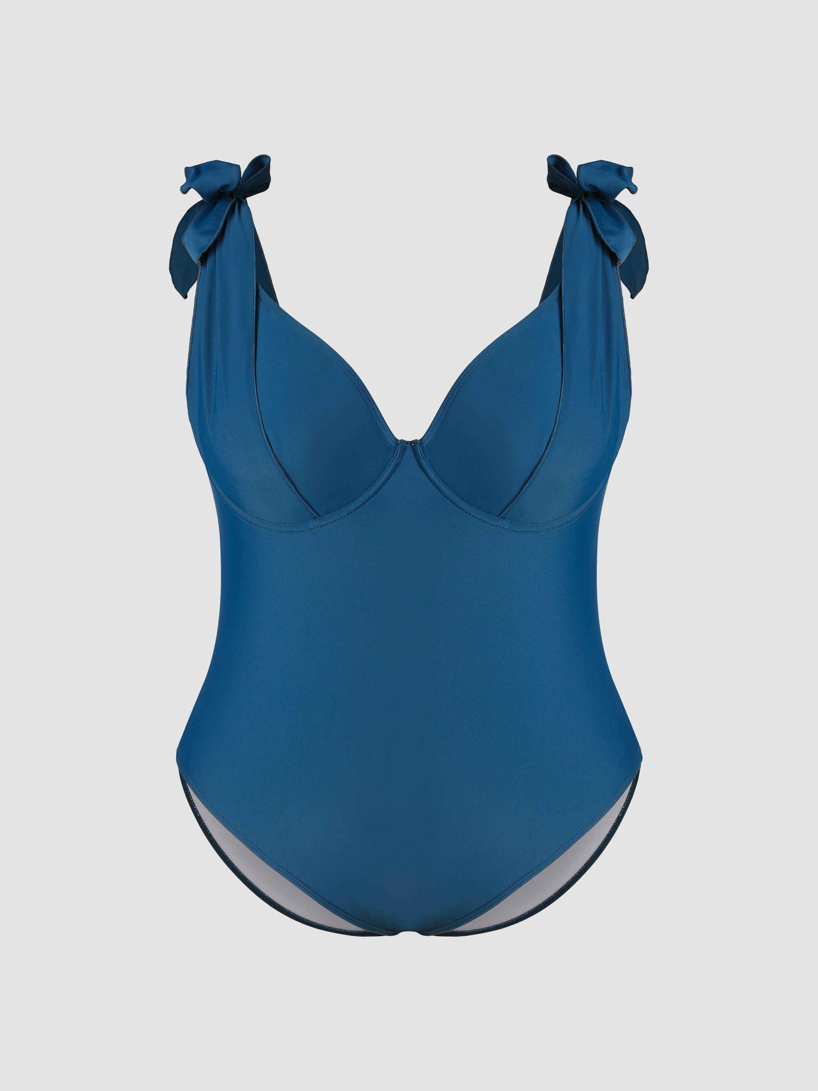 Knotted Underwire One Piece Swimsuit Curve And Plus Cider