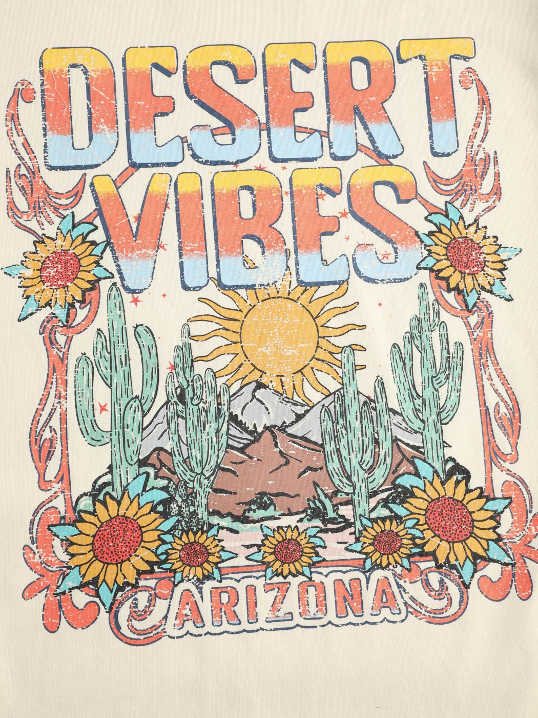 Desert Vibes Graphic Tee For School Daily Casual