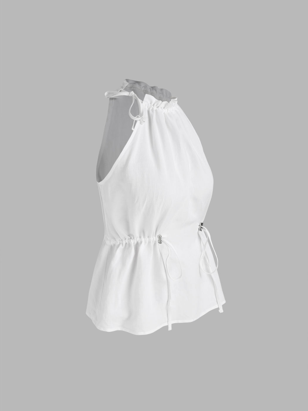 Drawstring Sleeveless Tank Top - Cider