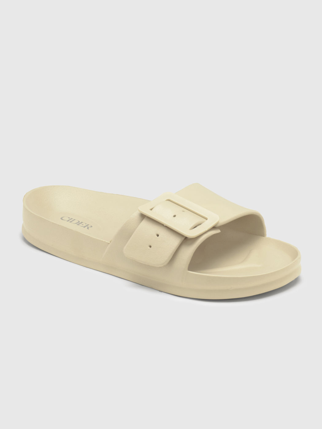Buckle Detail Single Band Slippers For Daily Casual Vacation