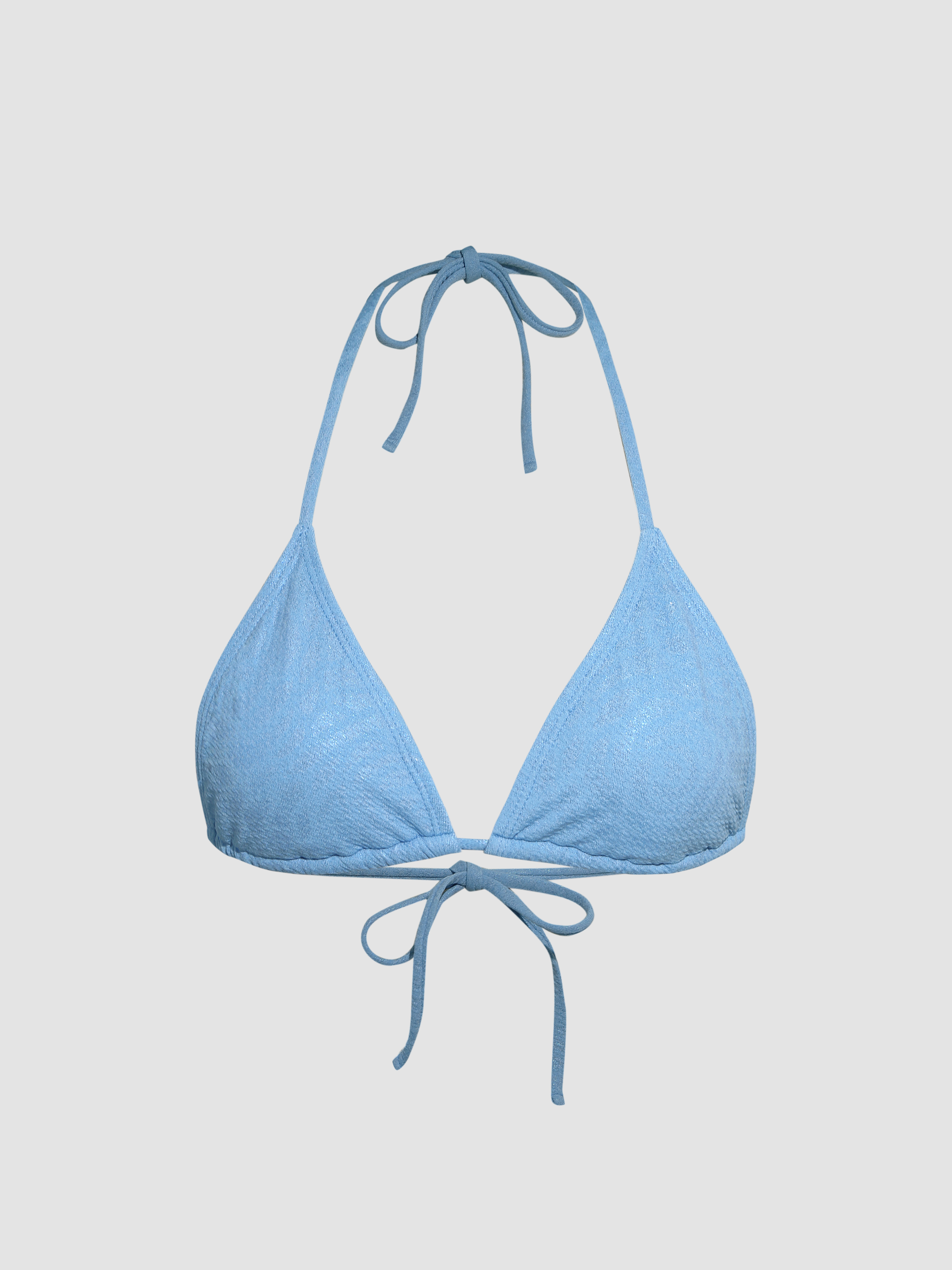 Texture Halter Knotted Bikini Top Cider