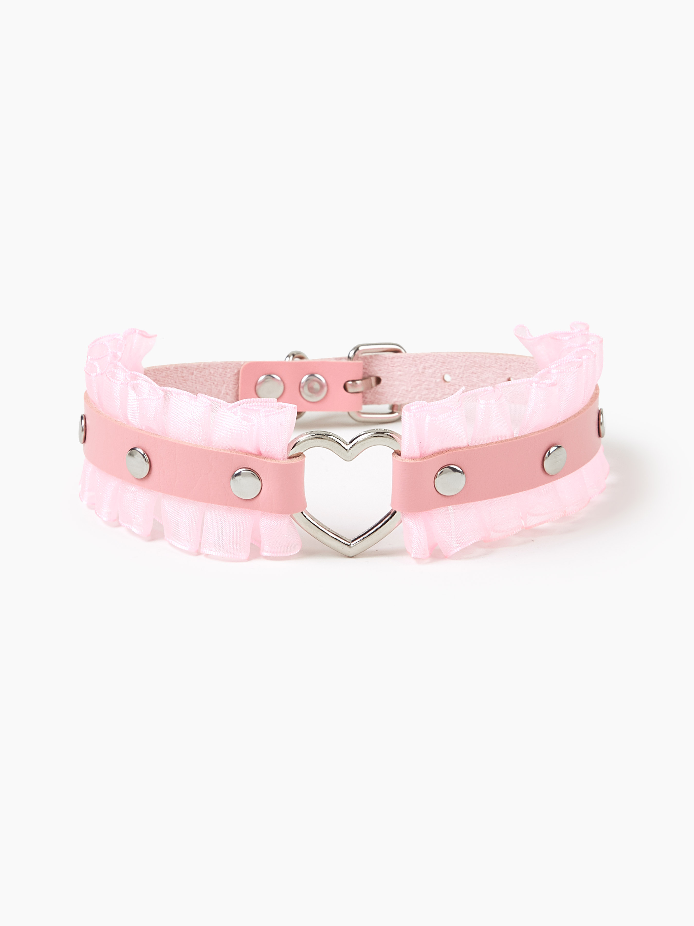 Heart Ruffle Hem Choker - Cider