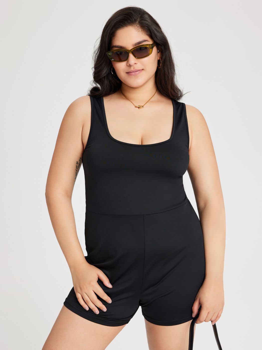 Curve & Plus U-neckline Ultra Short Playsuit For School Gym/Sports