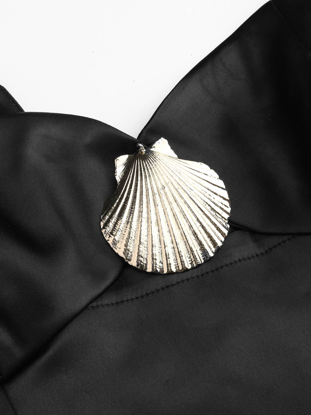 Sun Dresses Shell Decor Satin Mini Dress For Date Coffee Shop