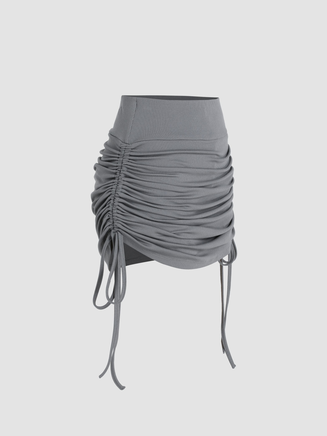 Ruched Drawstring Mini Skort - Cider