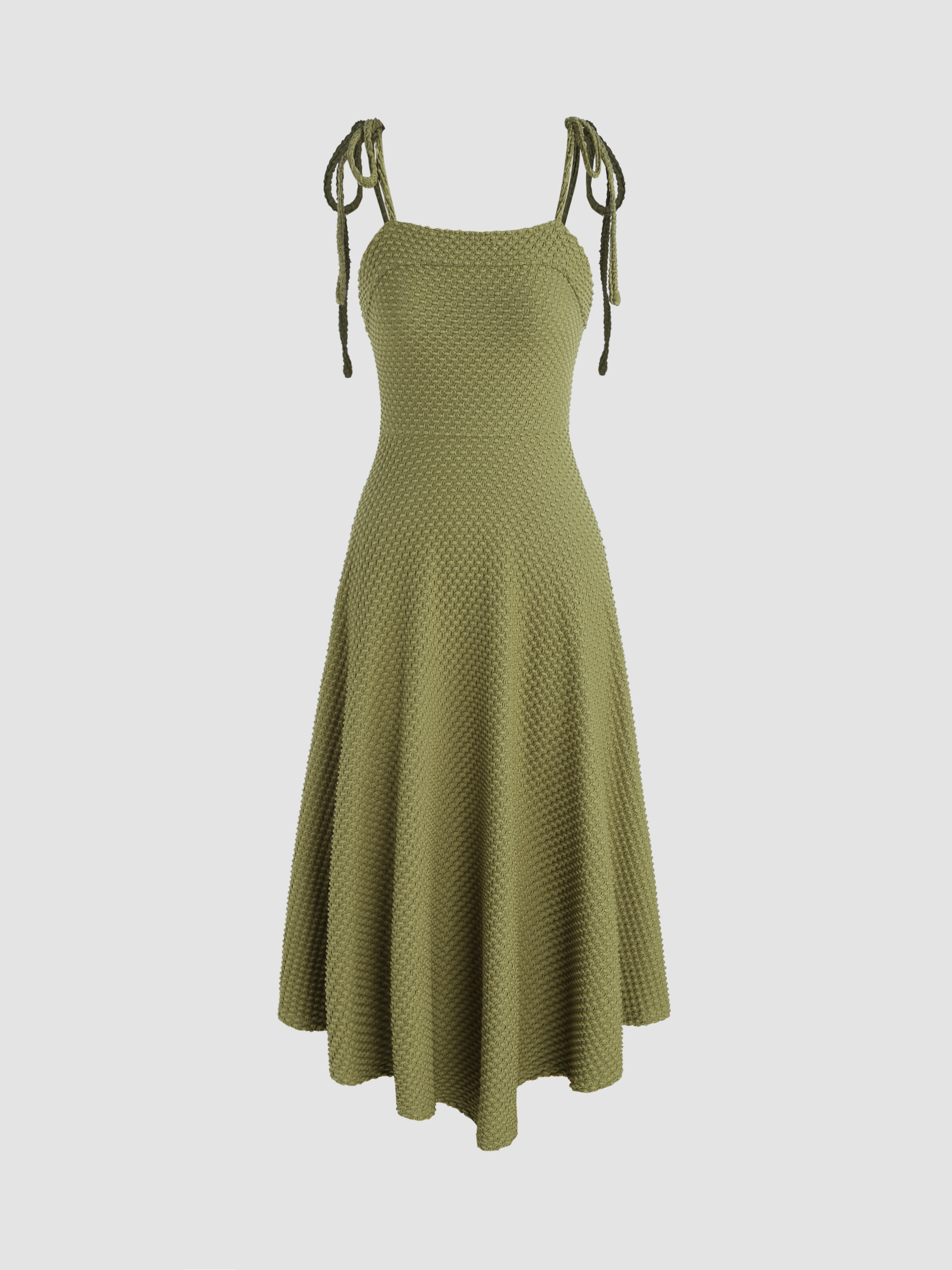 Knotted Ruffle Backless Midi Dress - Cider