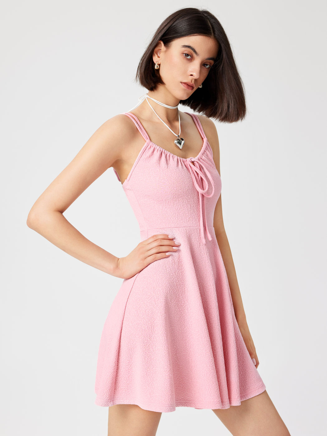 Knotted Criss Cross Knit Mini Dress - Cider
