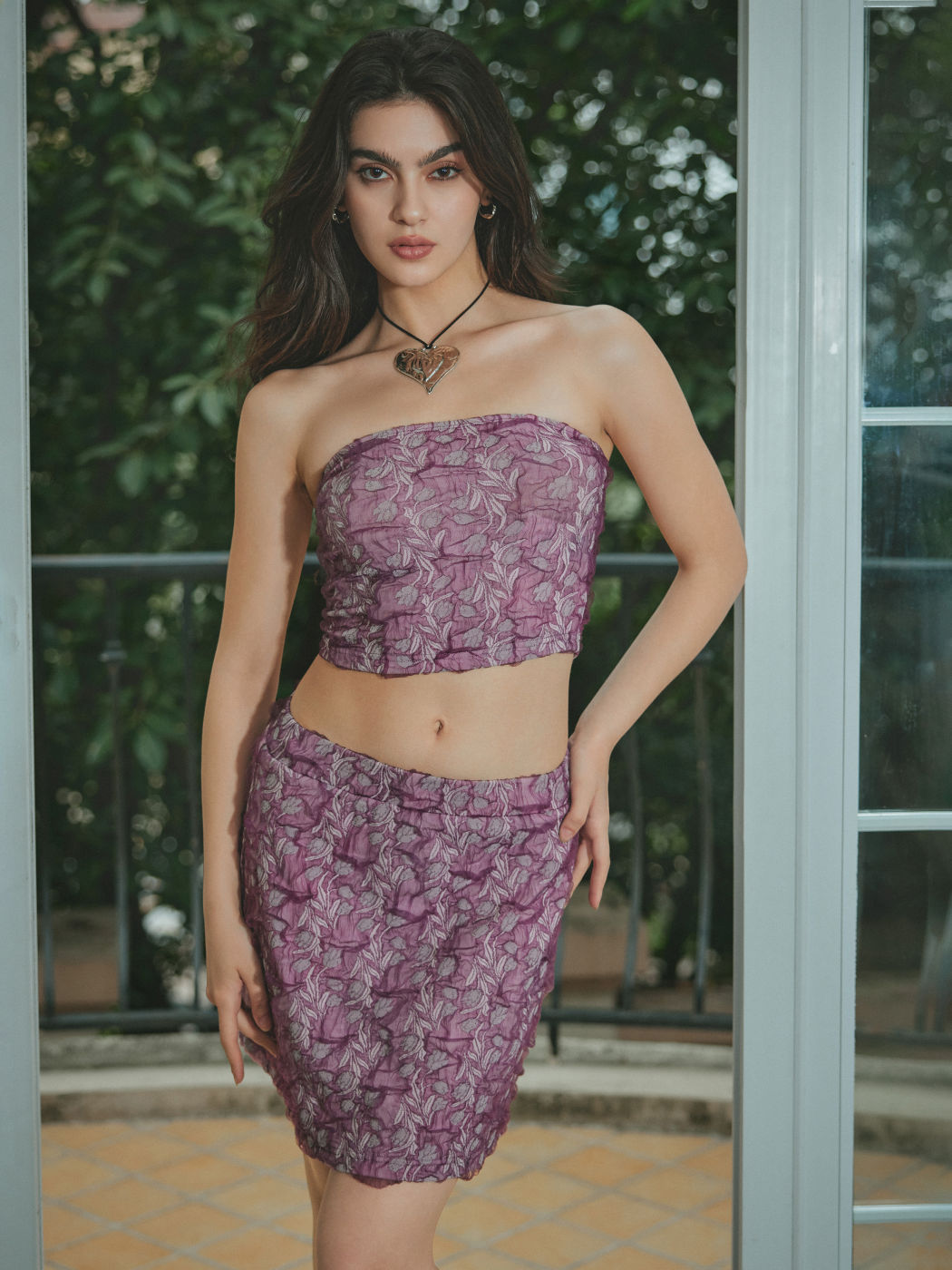 Mesh Floral Mesh Crop Tube Top For Date