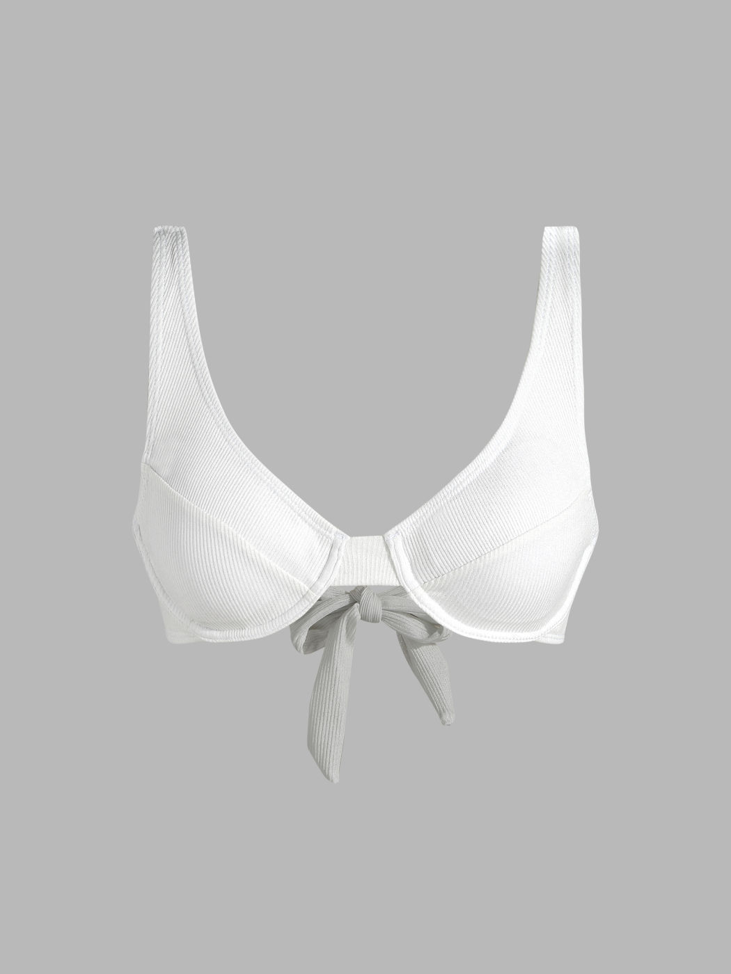 Rib Tie Back Underwire Bikini Top For Vacation Swimming Pool Beach