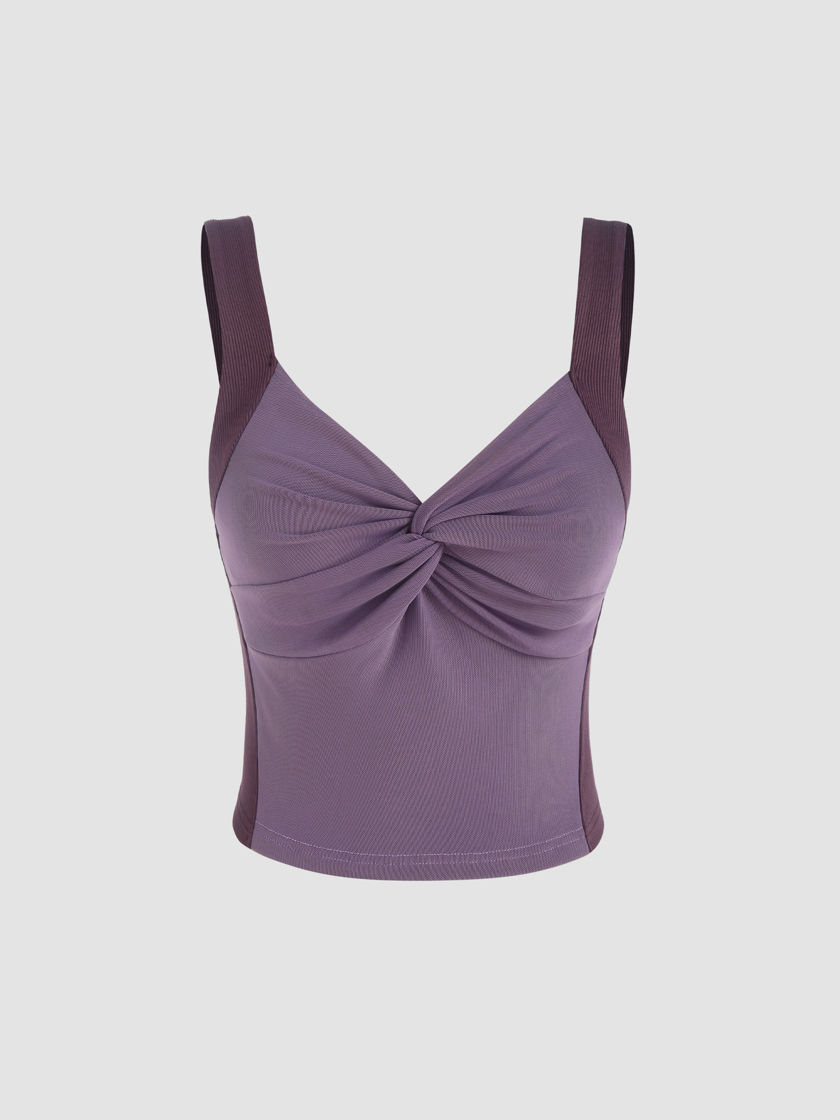 Twist Sleeveless Tank Crop Top For Daily Casual