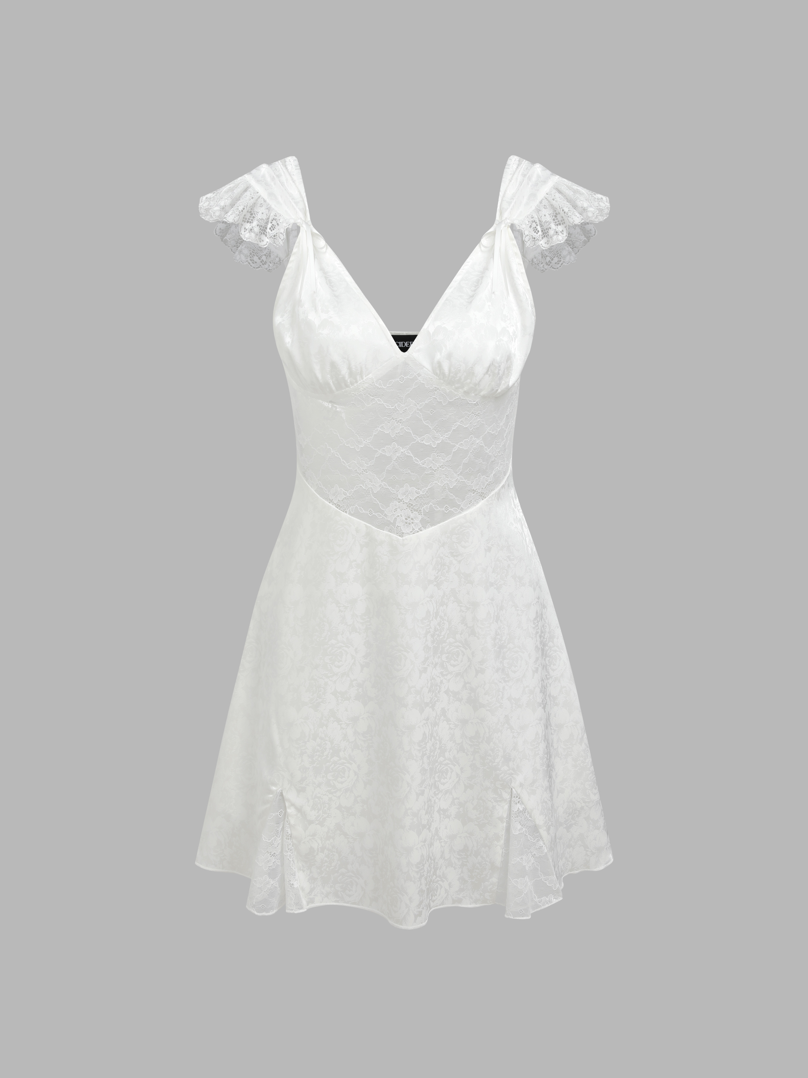 White Dress White Graduation Dresses Sun Dresses Jacquard Floral ...