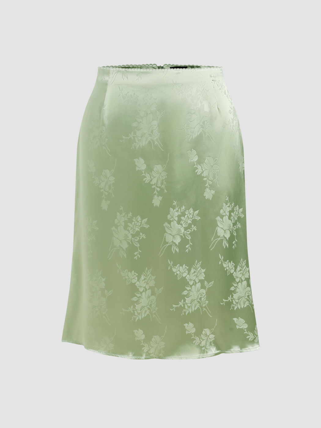 Satin Floral Trim Maxi Skirt Curve & Plus - Cider