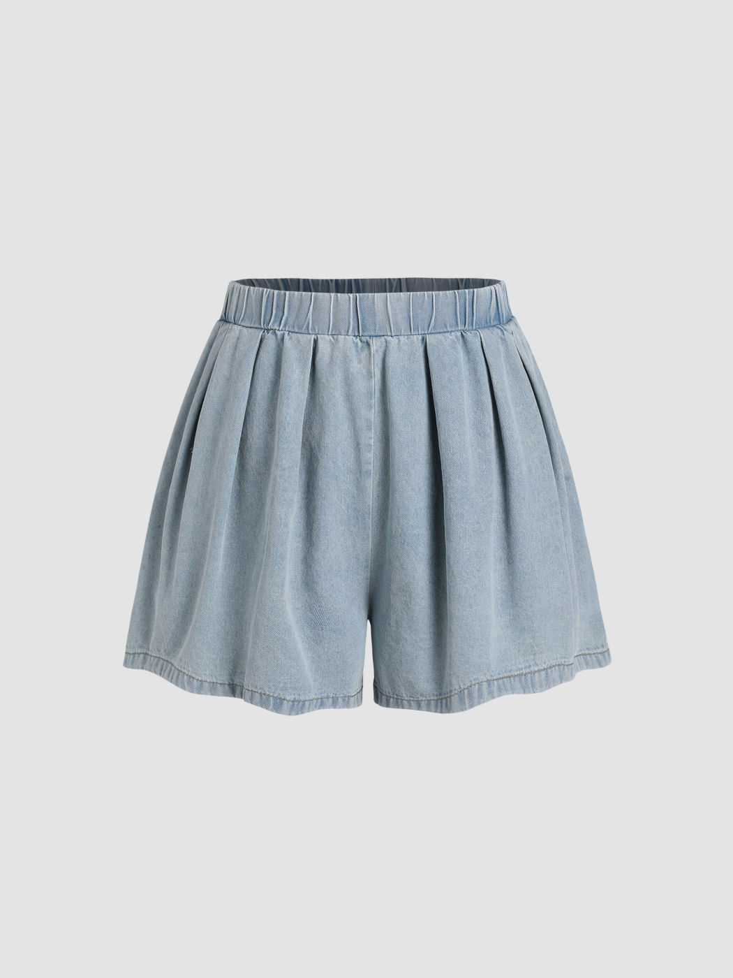 Cowboy Western Outfits Denim Denim Pleated Wide Leg Shorts For Daily Casual