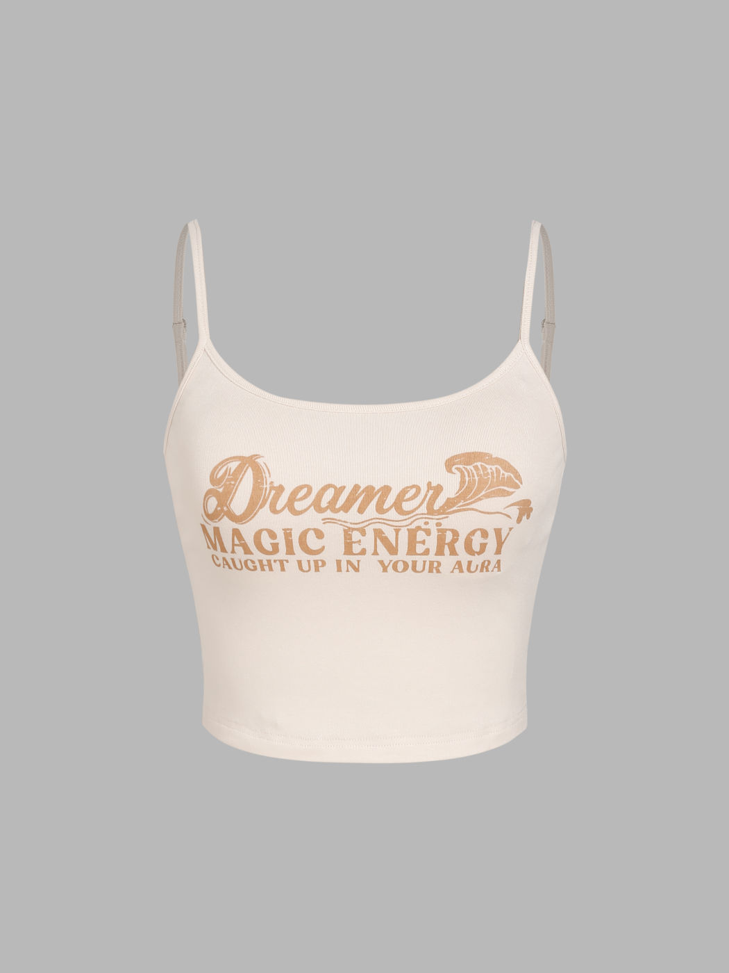 Knit Fabric U-neckline Dreamer Graphic Cami Top For School Daily Casual