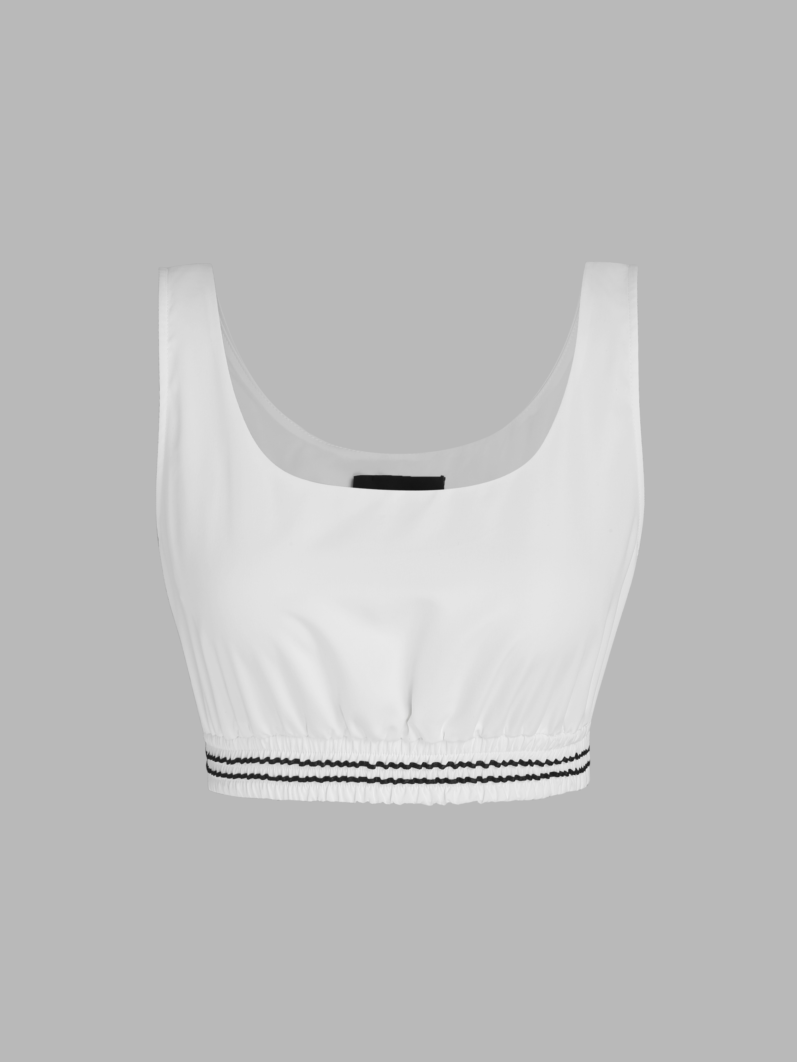 U-neckline Solid Contrasting Binding Cami Top - Cider