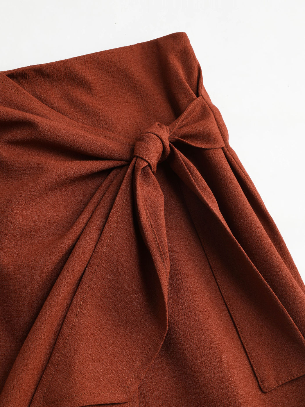 Long Skirts Woven Knotted Split Solid Midi Skirt For Vacation