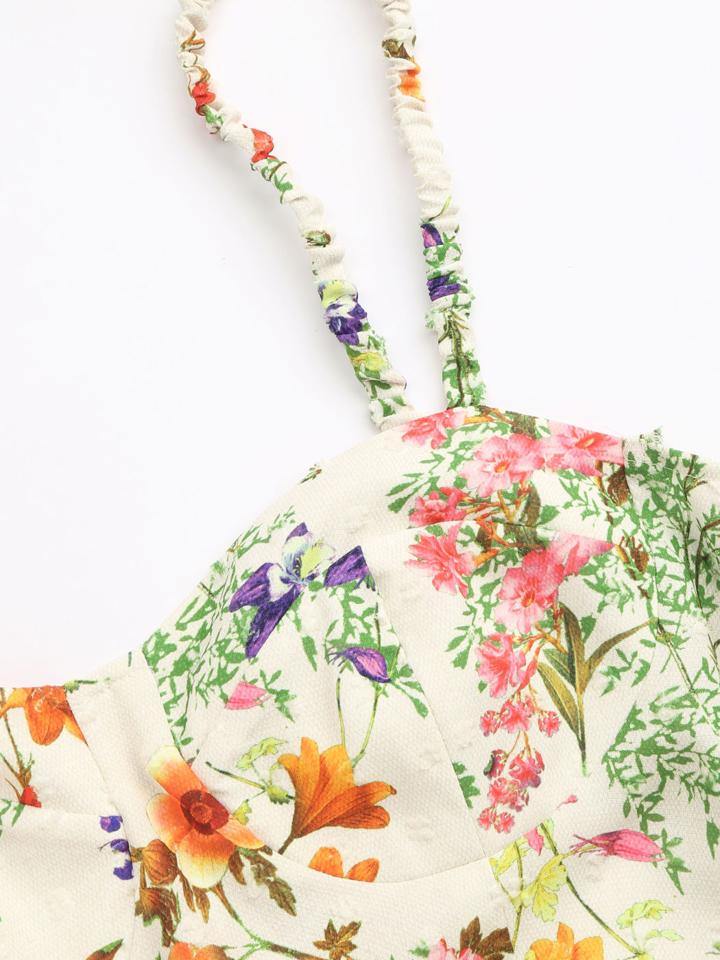 Floral Backless Corset Cami Mini Dress - Cider