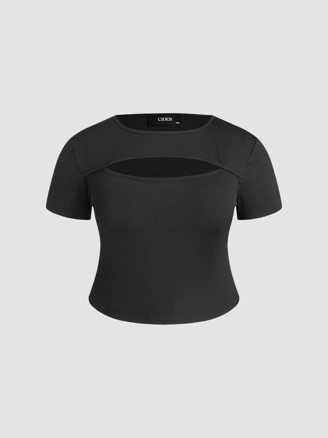 Cut Out Crop Tank Top Curve & Plus - Cider